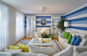 Modern Interior Design with Stripes Creating Energetic Mood