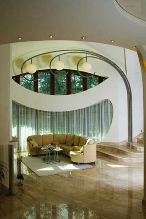 Stunning Modern Interiors of Swing House with Curves and Twists