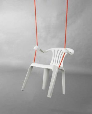 Creative Design Ideas Turn White Plastic Chairs into Fun Seats and Swings