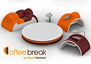 Coffee Break Furniture Set from Vasil Velchev, Tableware Inspired ...