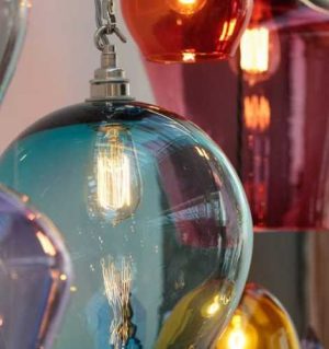 Romantic Interior Decorating with Handmade Colored Glass Lighting ...