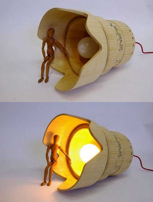 Unique Lighting Fixtures with Lamp Shades Made of Cedar Wood and ...