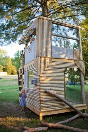 Two Floor Kids Tree House Design, Inspiring DIY Backyard Ideas
