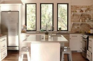 25 Modern Kitchens and Interior Brick Wall Design Ideas