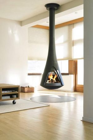 25 Hanging Fireplaces Adding Chic to Contemporary Interior Design