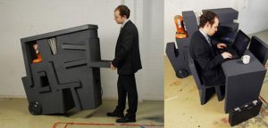 Modern Home Office Furniture on Wheels Allowing Flexible Interior Design