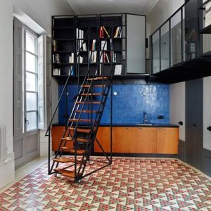 Creative Apartment Ideas Enhanced by Changing Color Triangular Floor Tiles