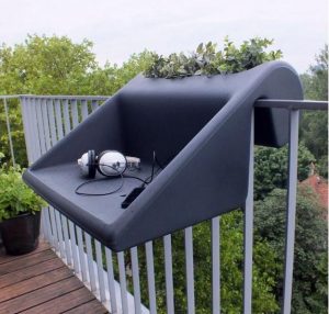 Space Saving Hanging Table Adding Comfort to Small Balcony Designs