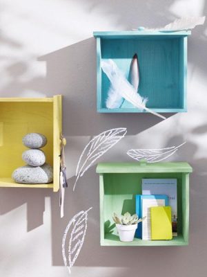 Creative Wall Decoration with Picture Frame and Display Case Shelves
