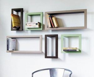 Creative Wall Decoration with Picture Frame and Display Case Shelves