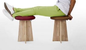 Handmade Wooden Stools with Unique Button Shaped Seats