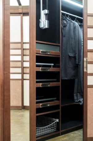 Wood Wardrobe Under Dome Roof Adding Chic to Interior Design