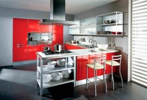 50 Plus 25 Contemporary Kitchen Design Ideas, Red Kitchen Cabinets for ...