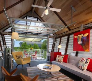 Small House Design with Modern Interiors Accentuated with Red Colors