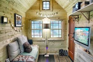 Small House with Large Windows and Space Saving Interior Design