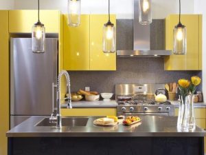 Small Kitchen Remodeling Ideas Accentuated with Sunny Yellow Color
