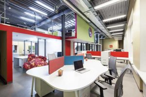 European Office Design Ideas, Creative Elements and Bright Interior Colors