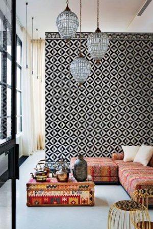 Geometric Objects and Decoration Patterns in Modern Living Room Designs