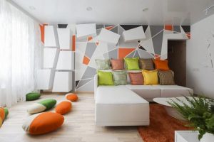 Geometric Objects and Decoration Patterns in Modern Living Room Designs