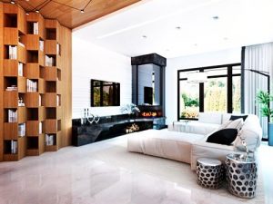 Modern Interior Design with Symbolic Geometric Shapes and Forms