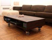 Modern Interior Design with Coffee Tables on Wheels Emphasizing Flexibility