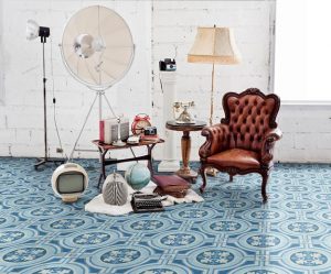 Vintage Style Floor Tiles for Spectacular Eclectic Interior Design