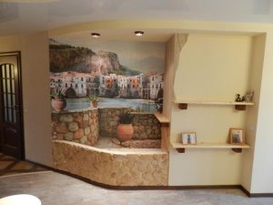 Modern Interior Design with Fresco Wall Murals Inspired by Venetian Art