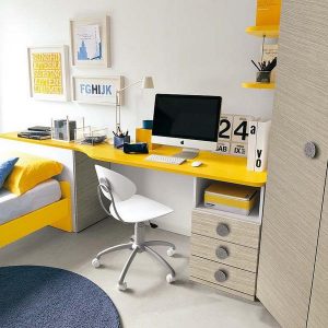 25 Student Desk Designs and Studying Area Ideas Pairing Functionality ...