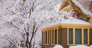 Metal, Glass and Wood Homes in Snow, Modern House Designs