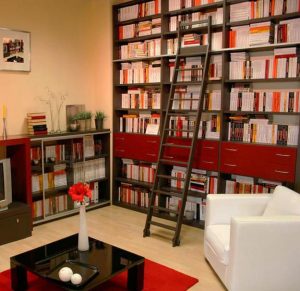 25 Modern Home Library Designs with Ladders and Stairs
