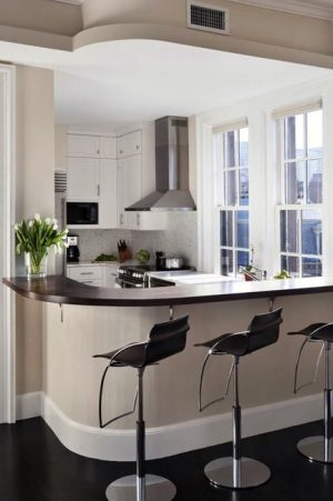 Peninsula Kitchen Designs with Integrated High Seating Areas and Bar ...