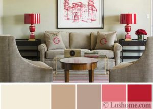 Modern Interior Design Color Schemes, Beige and Red Colors of Chocolate ...