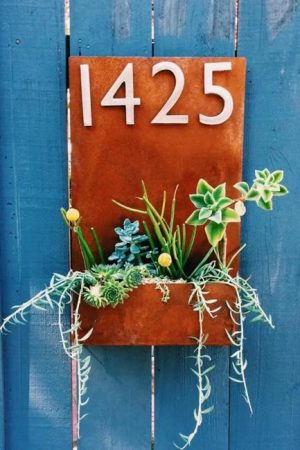 How to Beautify House Number Signs with Plants and Outdoor Lights