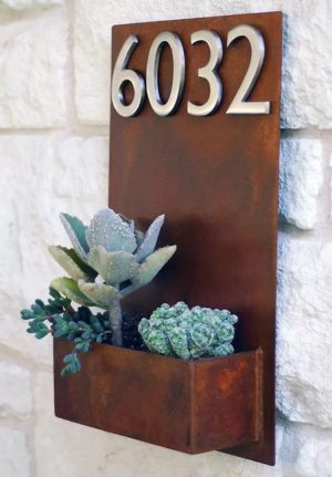 How to Beautify House Number Signs with Plants and Outdoor Lights