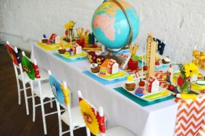 Bright Back to School Kids Party Ideas and Table Decorations