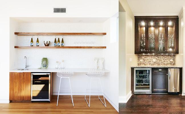 Small Home Bar Ideas Maximizing Wall Niche Space