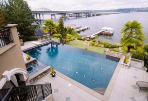 Negative Edge Pool Designs and Spillover Waterfalls Merging with Landscape