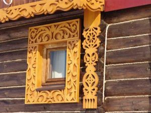 Decorative Wooden Windows, House Exteriors in Traditional Russian Style