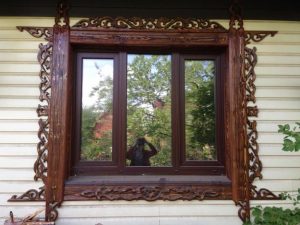 Decorative Wooden Windows, House Exteriors in Traditional Russian Style