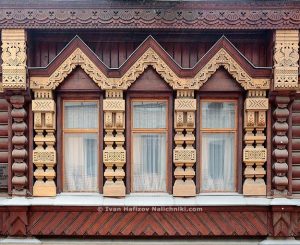 Decorative Wooden Windows, House Exteriors in Traditional Russian Style