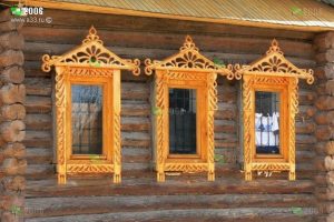 Decorative Wooden Windows, House Exteriors in Traditional Russian Style