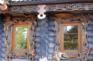 Decorative Wooden Windows, House Exteriors in Traditional Russian Style