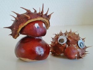 Fun Fall Crafts, Chestnuts Halloween Decorations and Craft Ideas for Kids