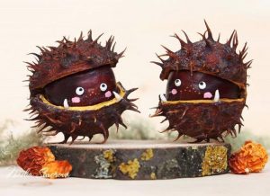 Fun Fall Crafts, Chestnuts Halloween Decorations and Craft Ideas for Kids