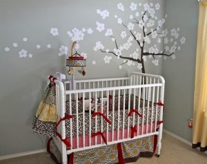 Romantic Kids Room Design, Trees for Decorating Empty Walls