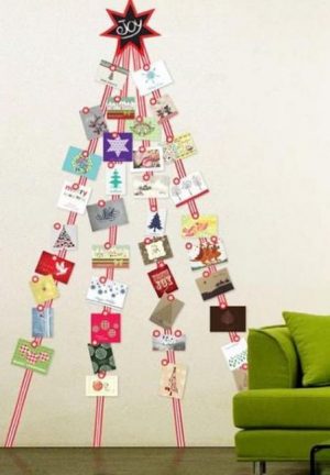 Creative Ideas Recycling Holiday Cards for Wall Christmas Trees