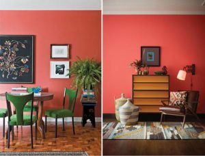 Modern Coral Color in Interior Design and Decorating, Matching Room Colors