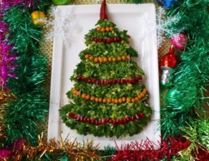 Serving Christmas Trees on Holiday Plates, Creative Food Decoration Ideas