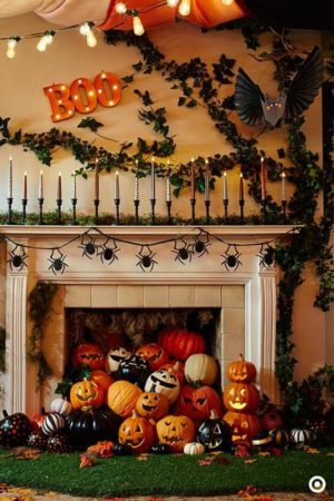 50 Distinct Halloween ideas for Festive Fireplace Decorating