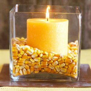 Thanksgiving Table Centerpieces Designed with Corn, Fall Decorating Ideas